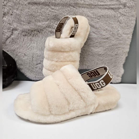 UGG | Shoes | Ugg Womens Fluff Yeah Slides In Cream | Poshmark